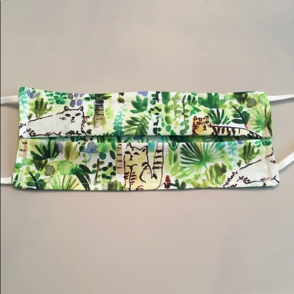 Accessories | Custom 3 Layer Face Mask Green Jungle Cat Kids | Poshmark